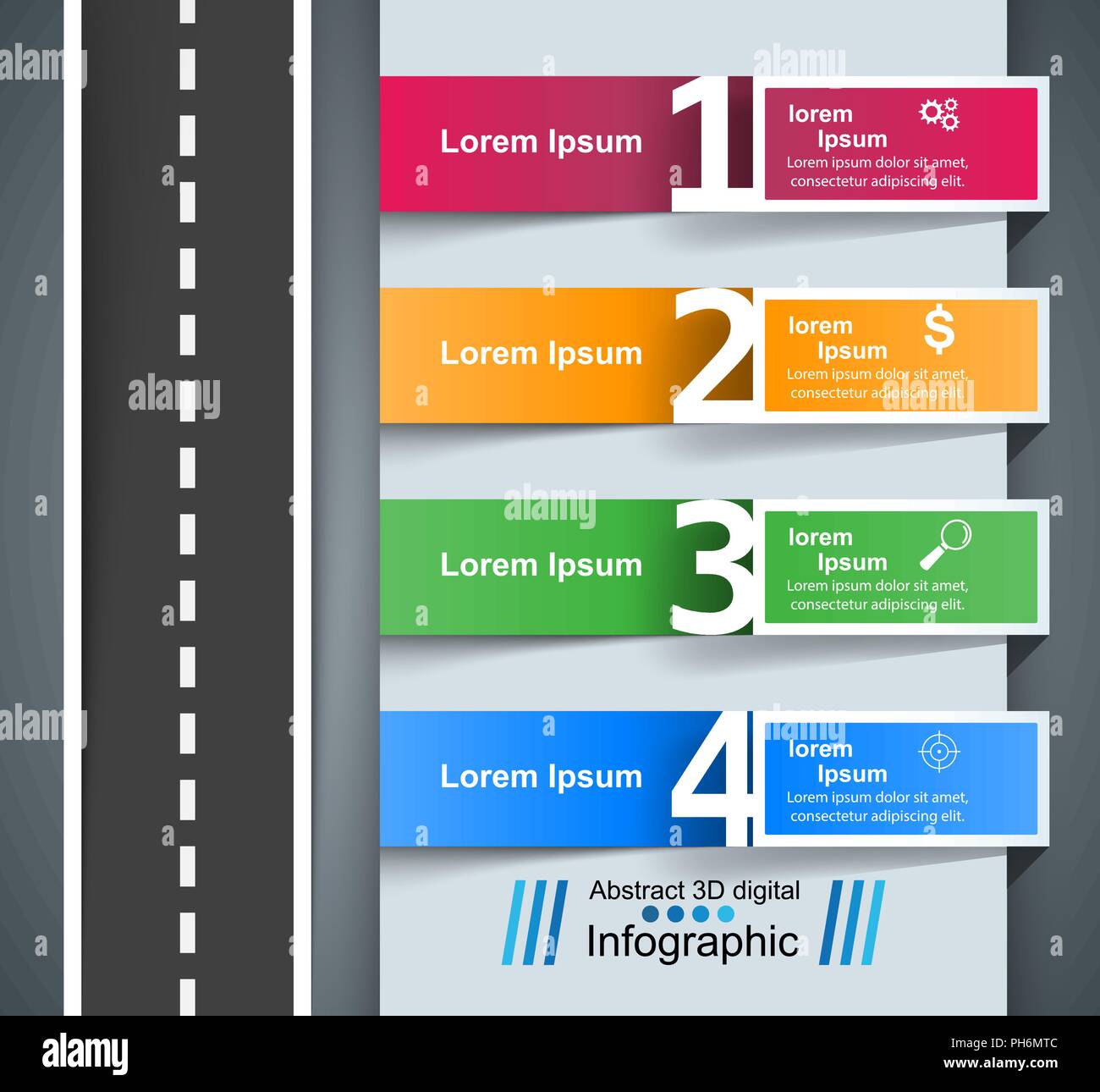 Road infographic design template and marketing icons Stock Vector Image ...
