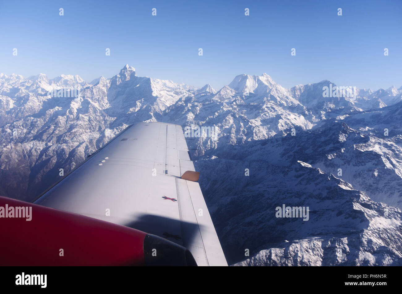 Flight over the Himalayas, Nepal Stock Photo - Alamy