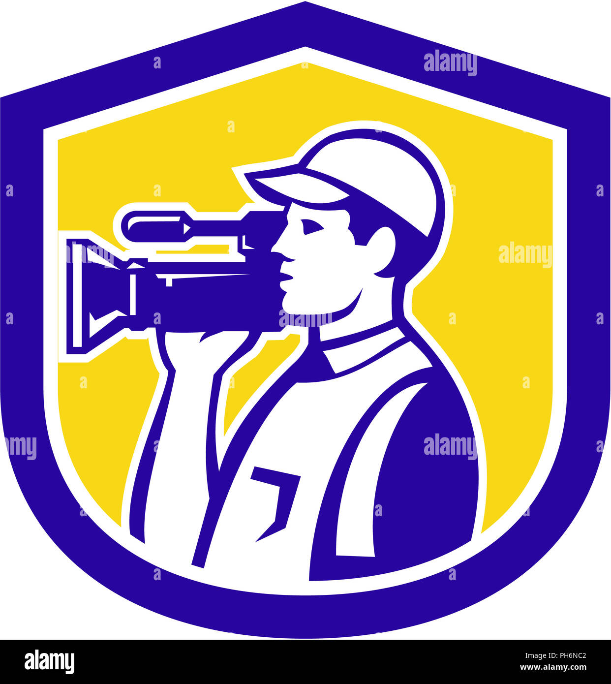 Cameraman Film Crew HD Camera Video Side Retro Stock Photo - Alamy