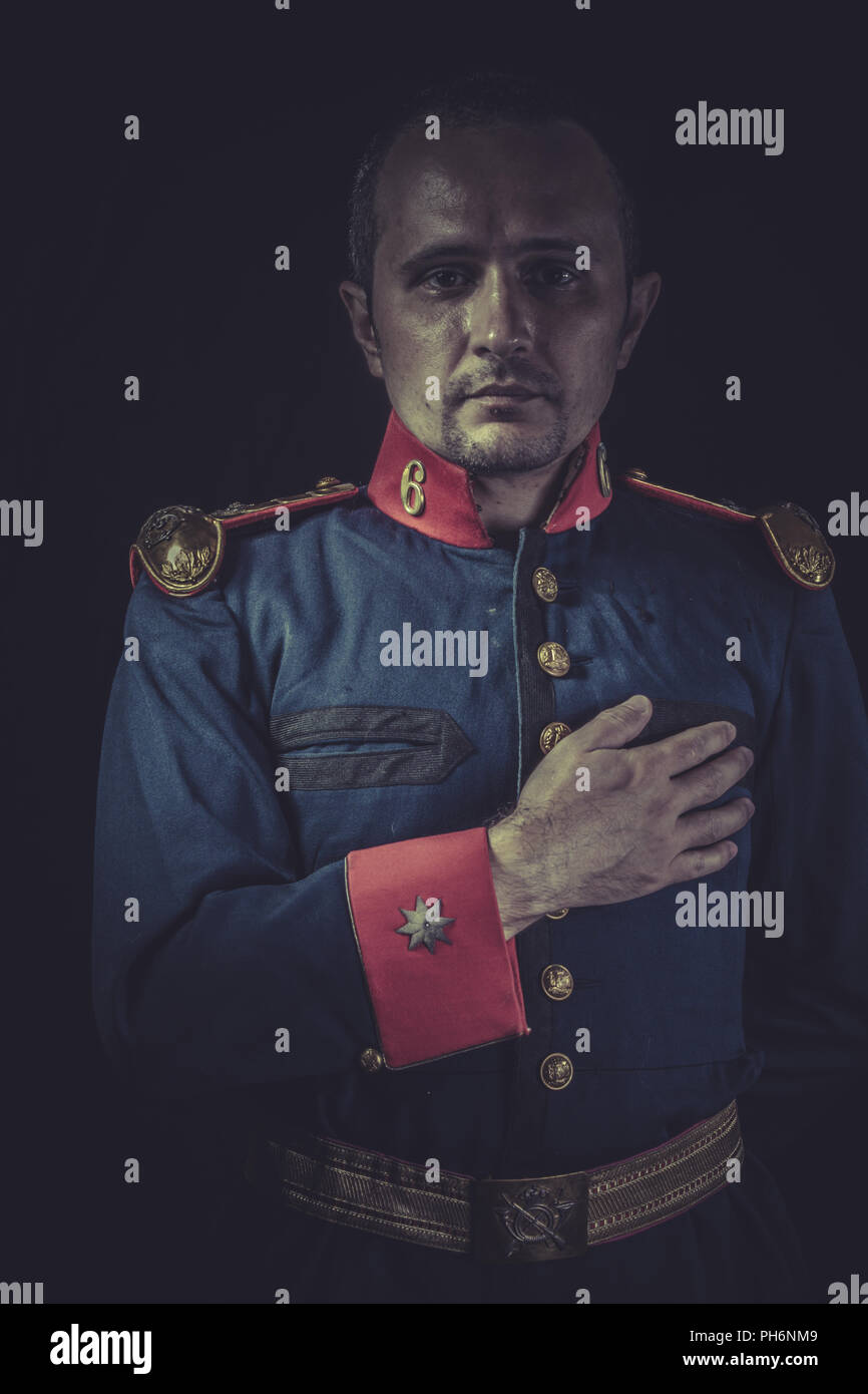 Red military style jacket hi-res stock photography and images - Alamy