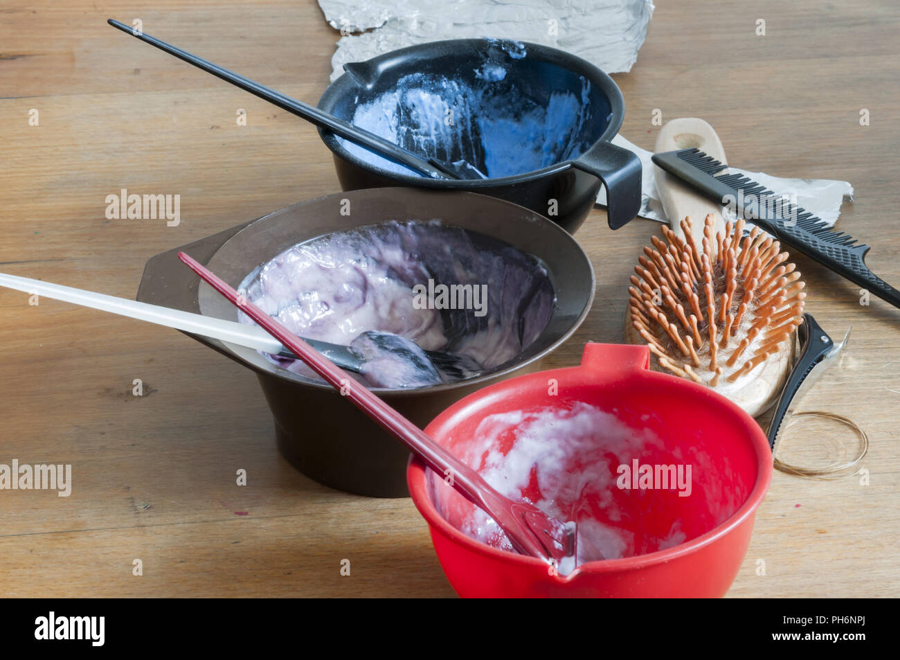 Coloring agents for hair Stock Photo - Alamy