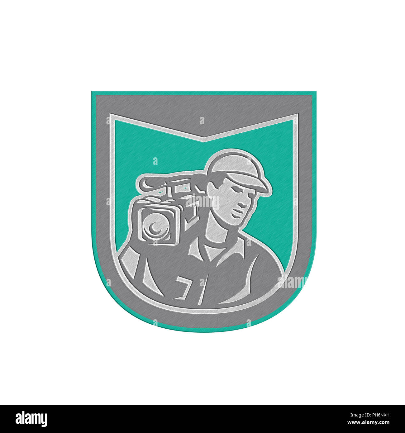 Metallic Cameraman Film Crew HD Camera Video Side Retro Stock Photo - Alamy