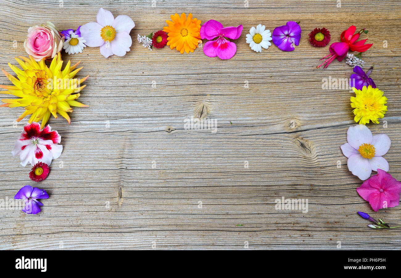 Flower frame wood Stock Photo - Alamy