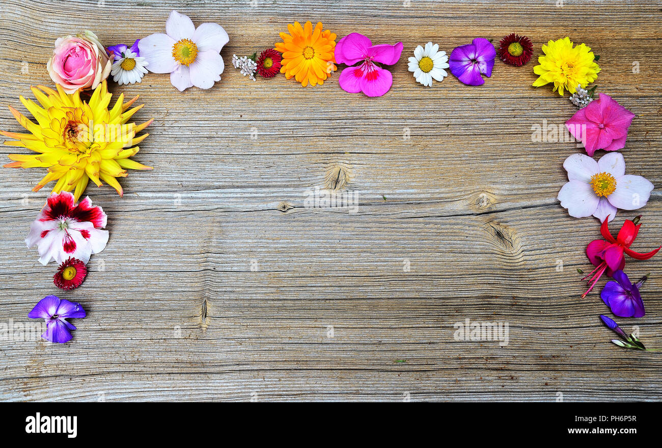 Flower frame wood Stock Photo - Alamy