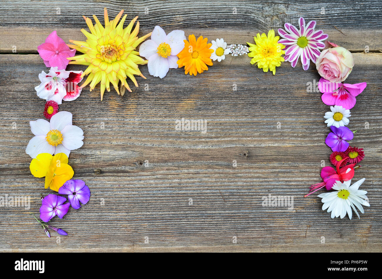 Flower frame wood Stock Photo - Alamy