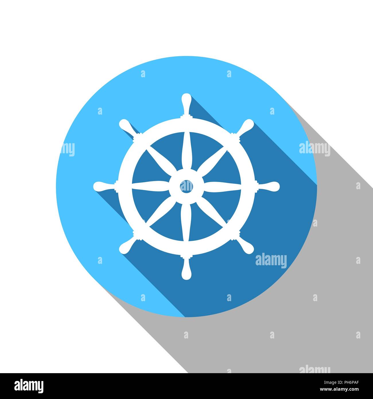 Steering wheel, handwheel -flat shadow icon Stock Vector Image & Art ...