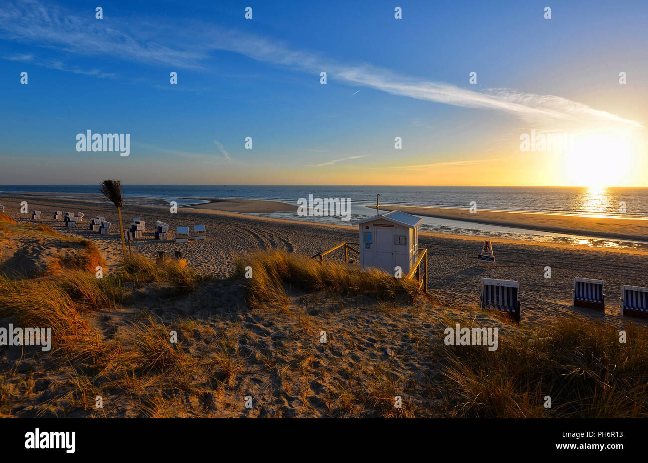 Sunset on the beach Sylt holidays Stock Photo - Alamy