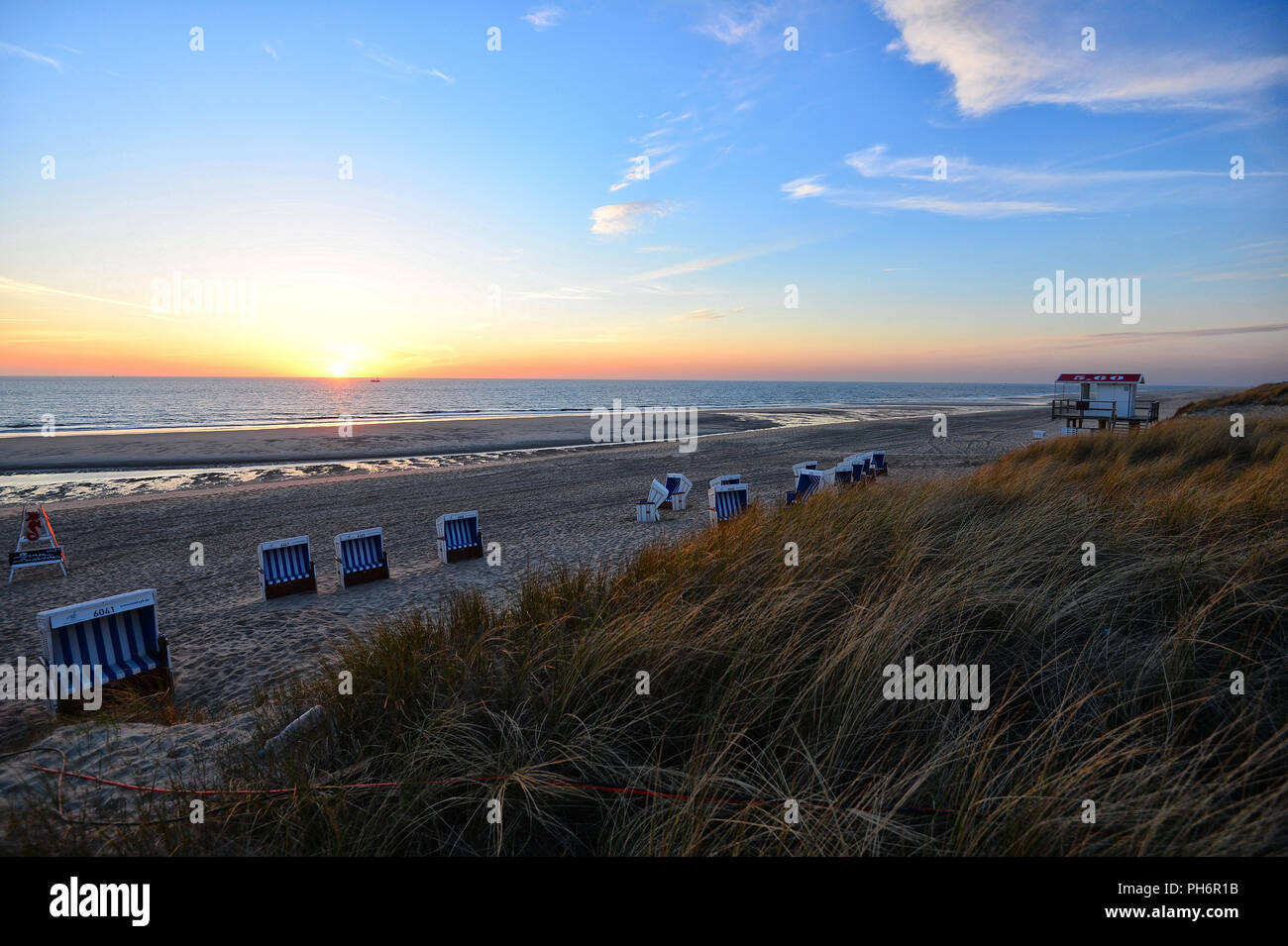Sunset on the beach Sylt holidays Stock Photo - Alamy