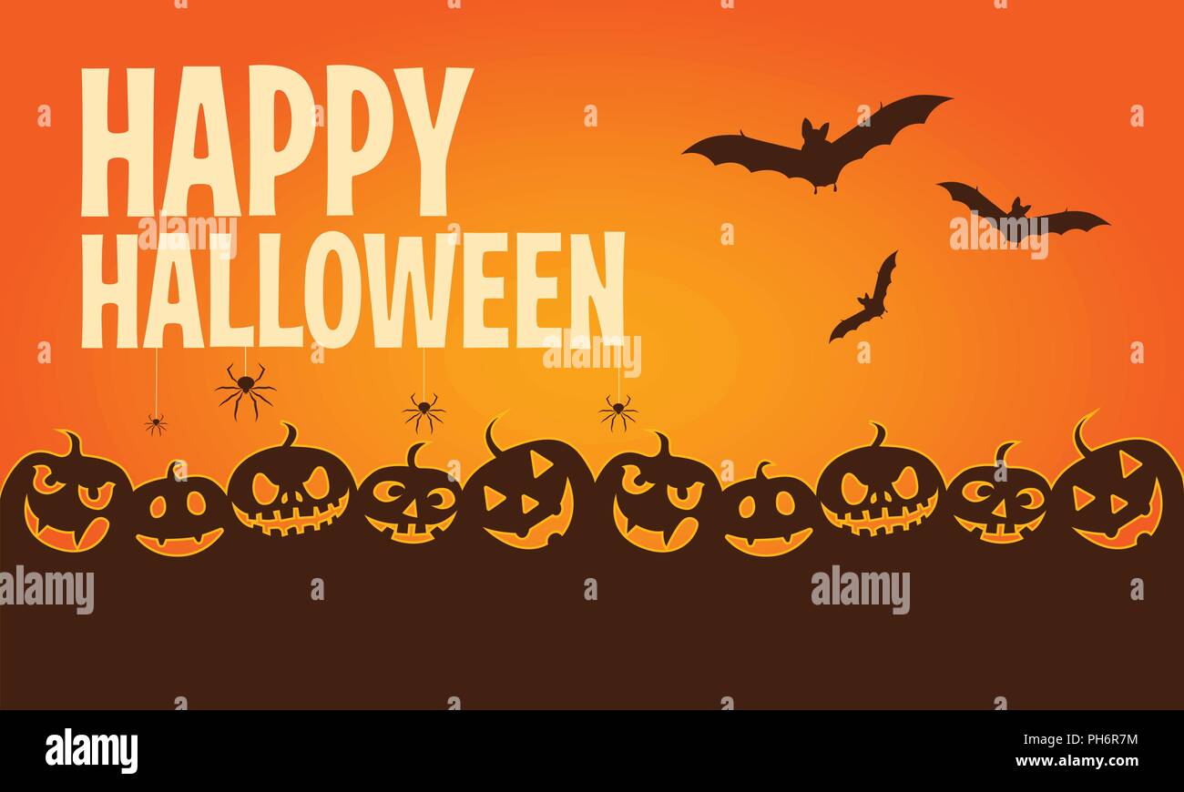 happy halloween banners flat designed elements vector Illustration ...