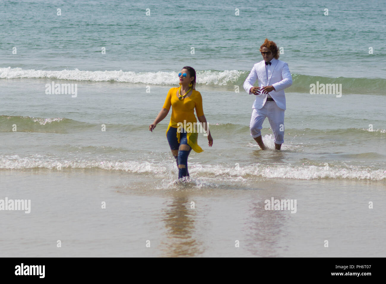 Goa, India - July 8, 2018 - Bollywood actors on the beach of Palolem ...