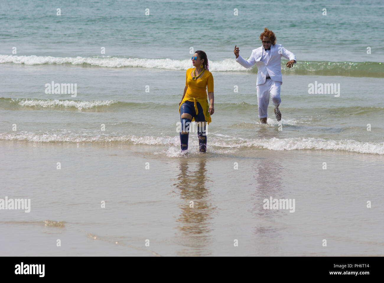 Goa, India - July 8, 2018 - Bollywood actors on the beach of Palolem ...