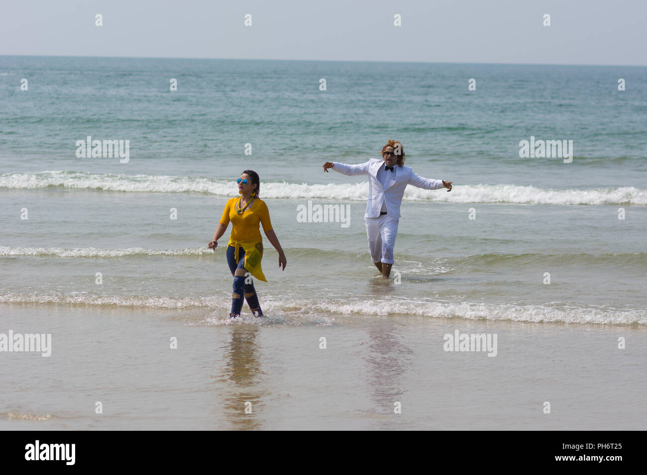 Goa, India - July 8, 2018 - Bollywood actors on the beach of Palolem ...