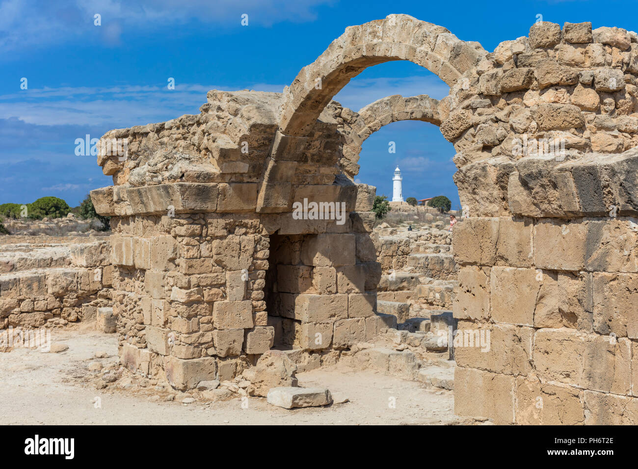 Saranda Kolones Byzantine fortress, Paphos, Cyprus Stock Photo - Alamy