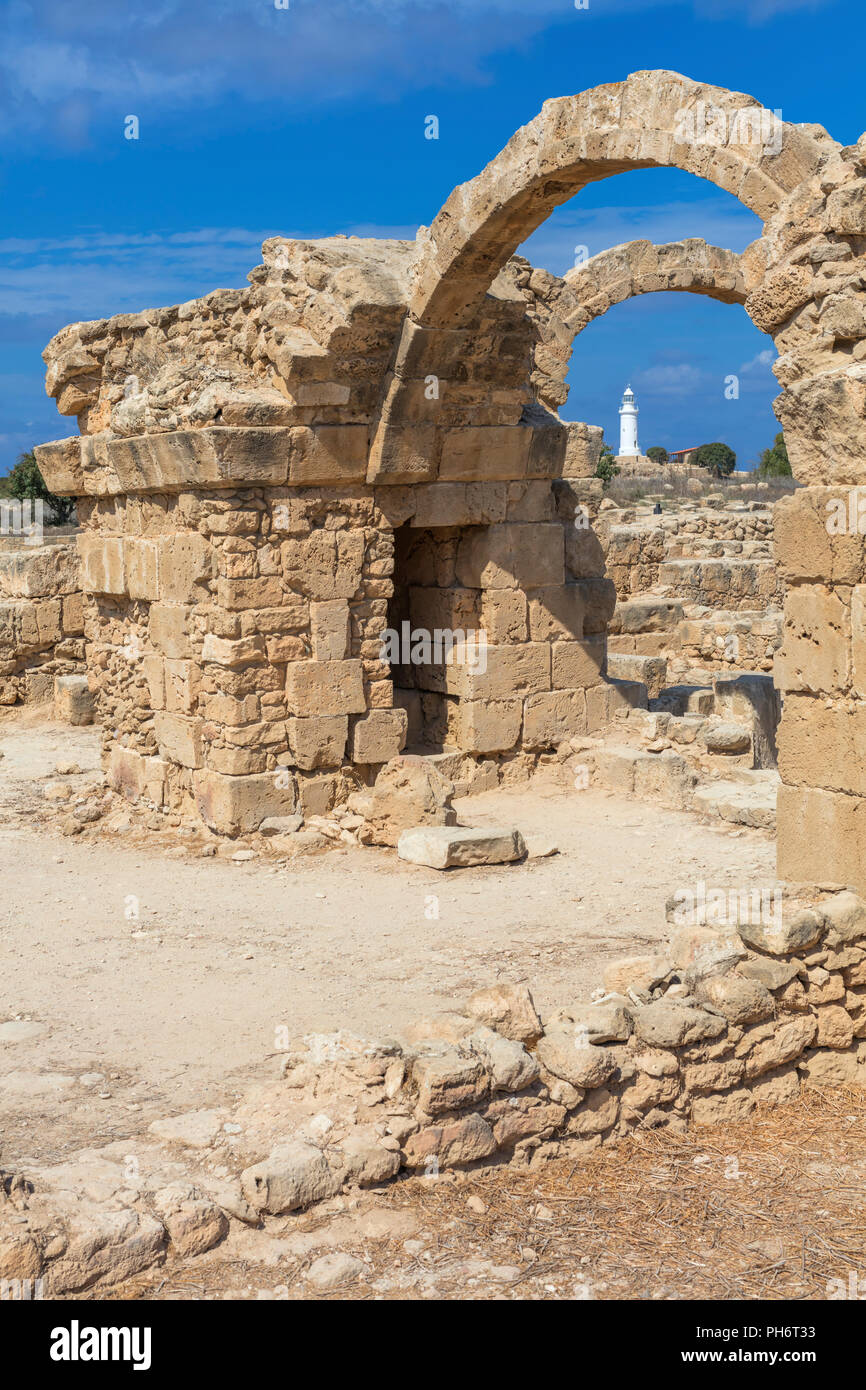 Saranda Kolones Byzantine fortress, Paphos, Cyprus Stock Photo - Alamy