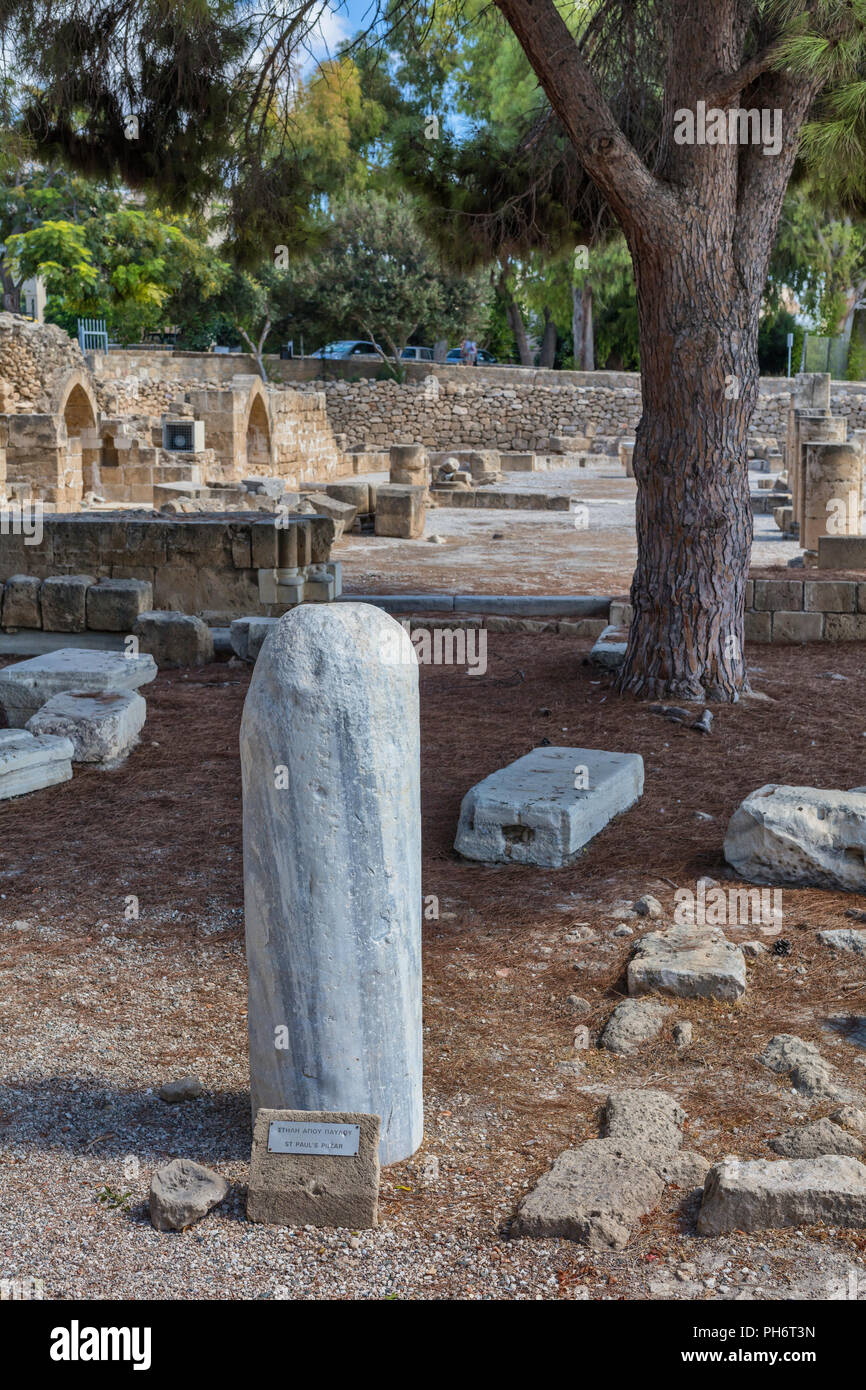 Pillar of St. Paul, Panagia Chrysopolitissa church, Paphos, Cyprus ...