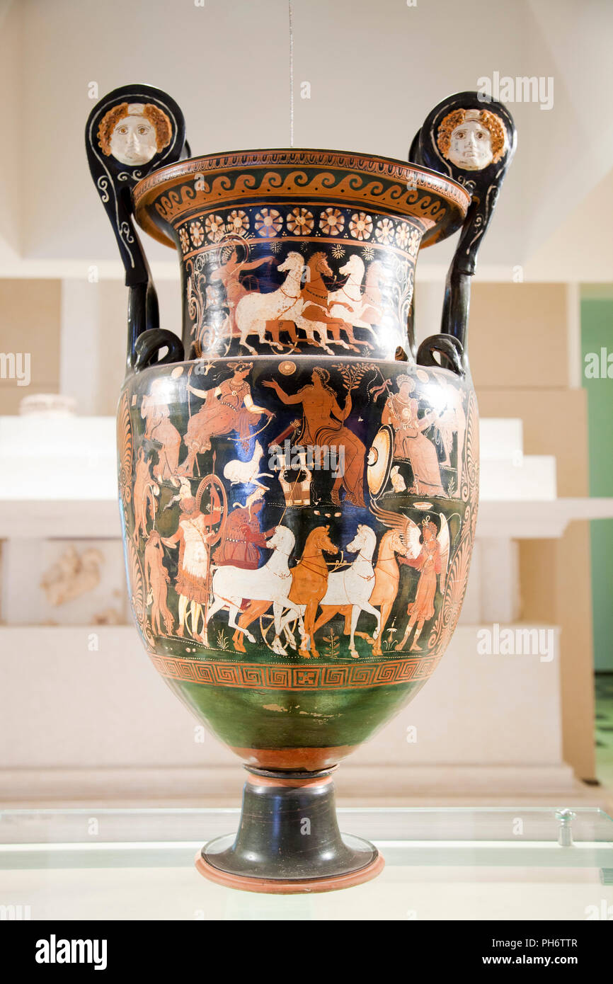 Apulian red-figure volute krater, around 330 B.C, National ...