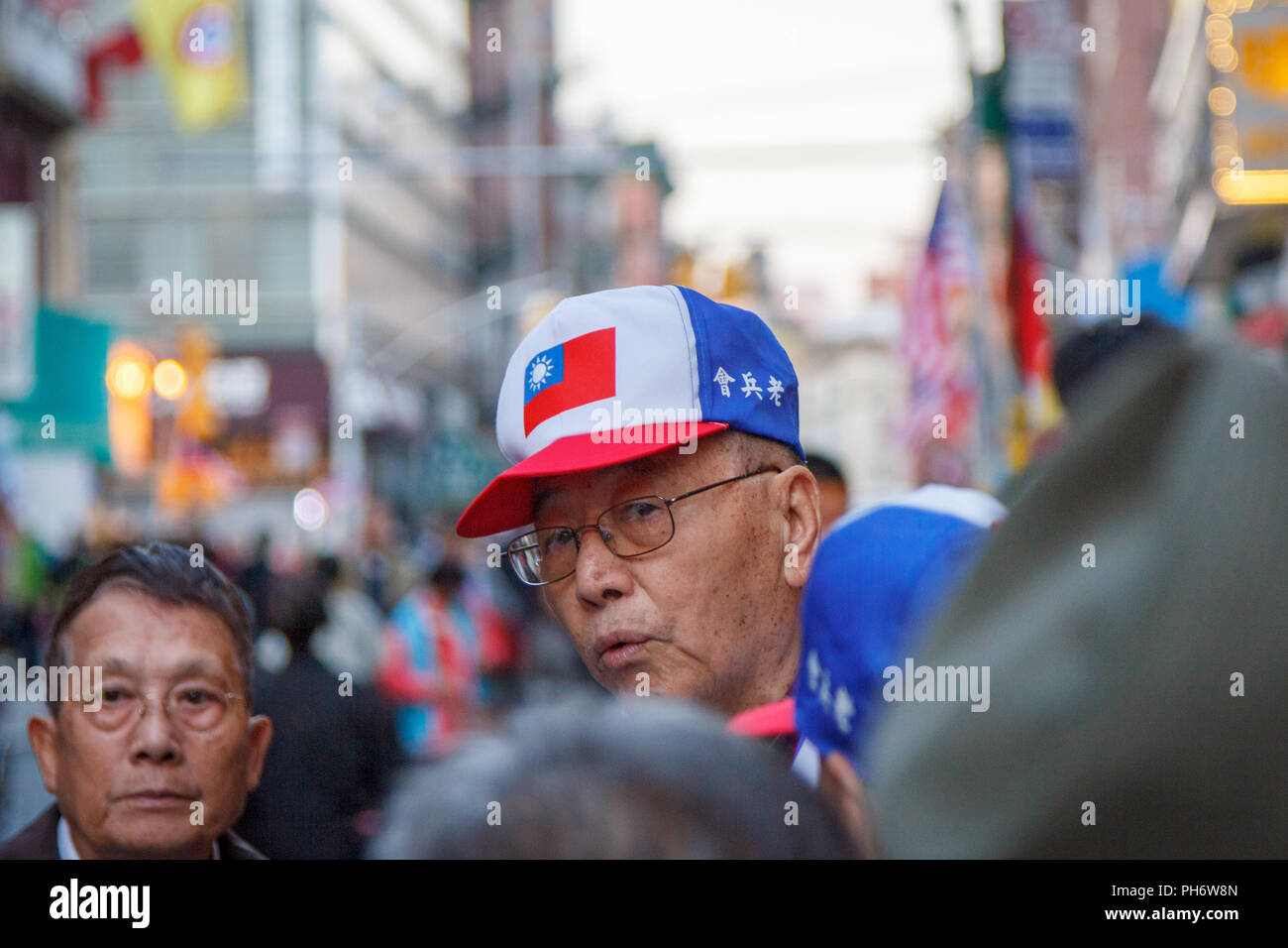 People celebrating during a Taiwanese parade in the Lower East Side of ...