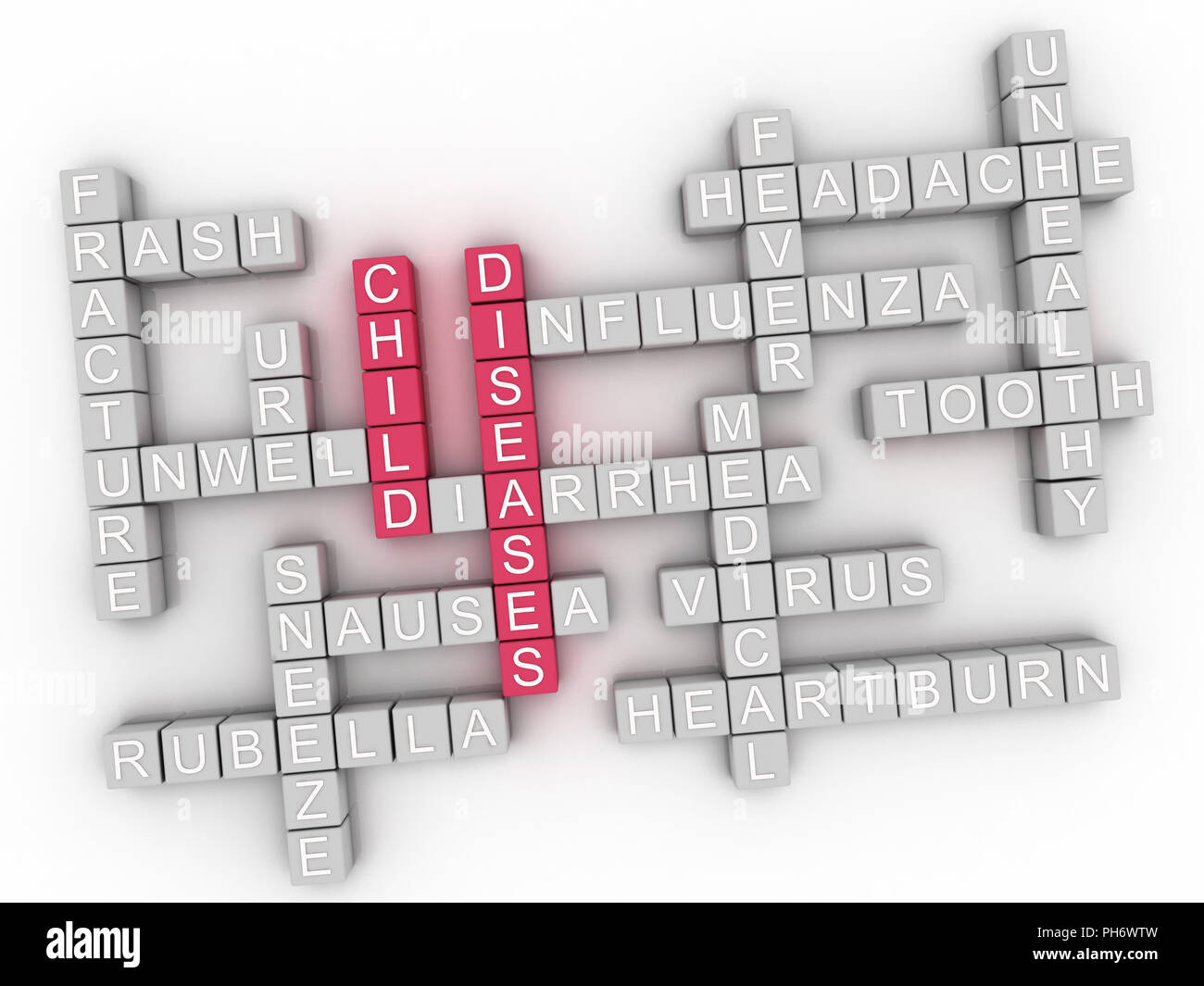 3d Children diseases isolated illustration, sick concept Stock Photo ...