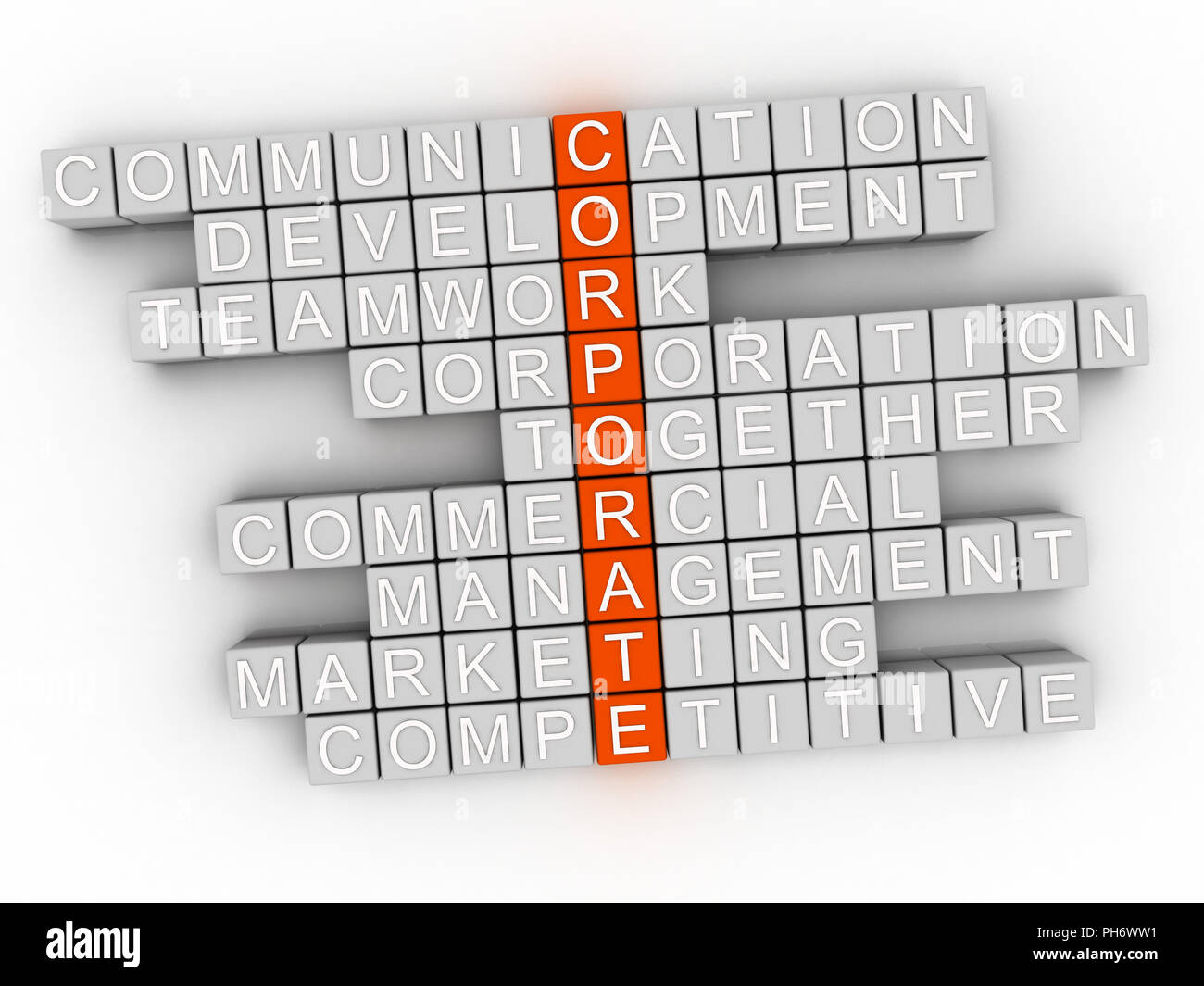 3d Corporate word cloud concept on white background Stock Photo - Alamy