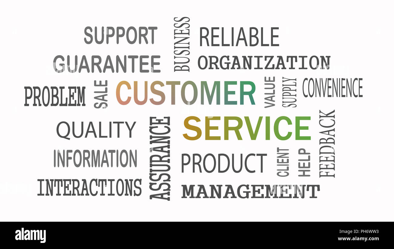 Customer Service word cloud concept on white background Stock Photo - Alamy