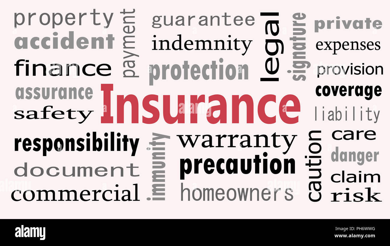 Insurance word cloud concept on white background Stock Photo - Alamy