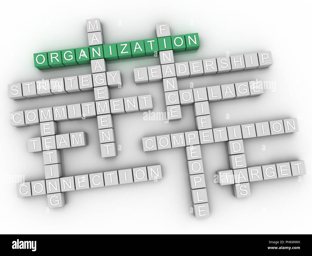 3d Organization word cloud, business concept background Stock Photo - Alamy