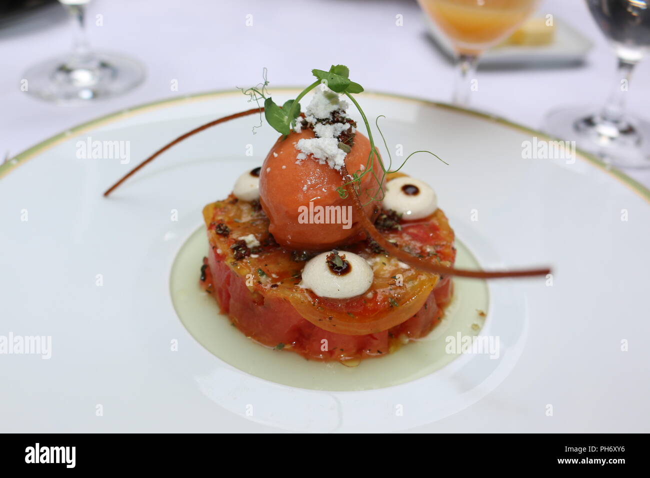 Perfect food presentation starter at Parisian hotel Stock Photo - Alamy