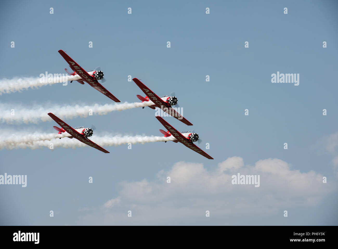The Aeroshell Aerobatic Team performs during the 2018 Defenders of ...