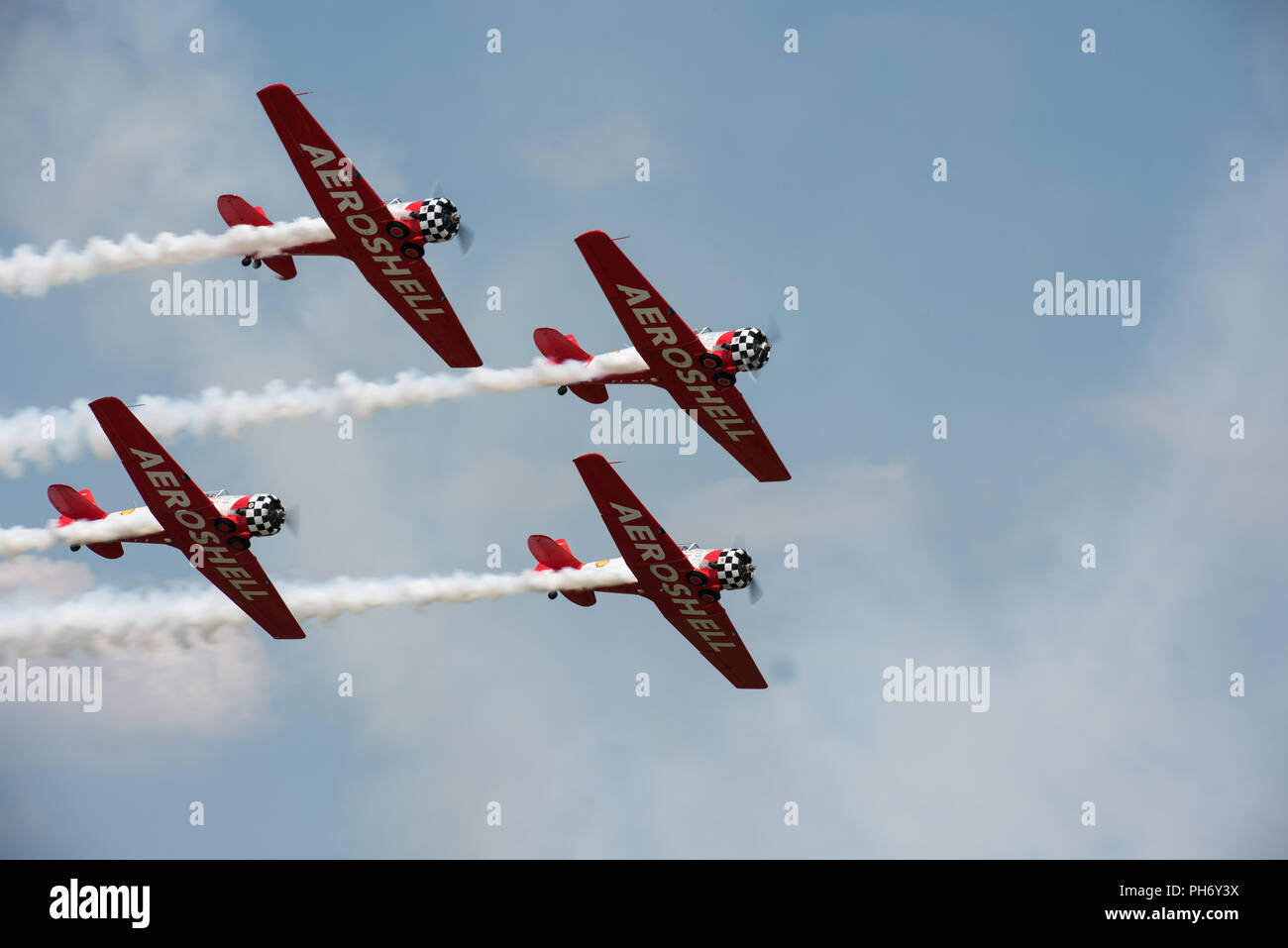 The Aeroshell Aerobatic Team performs during the 2018 Defenders of ...