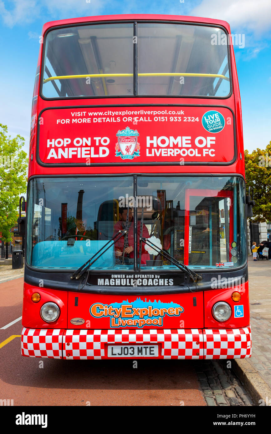 LIVERPOOL, UK - MAY 17 2018: LFC City Explorer is a sightseeing ...