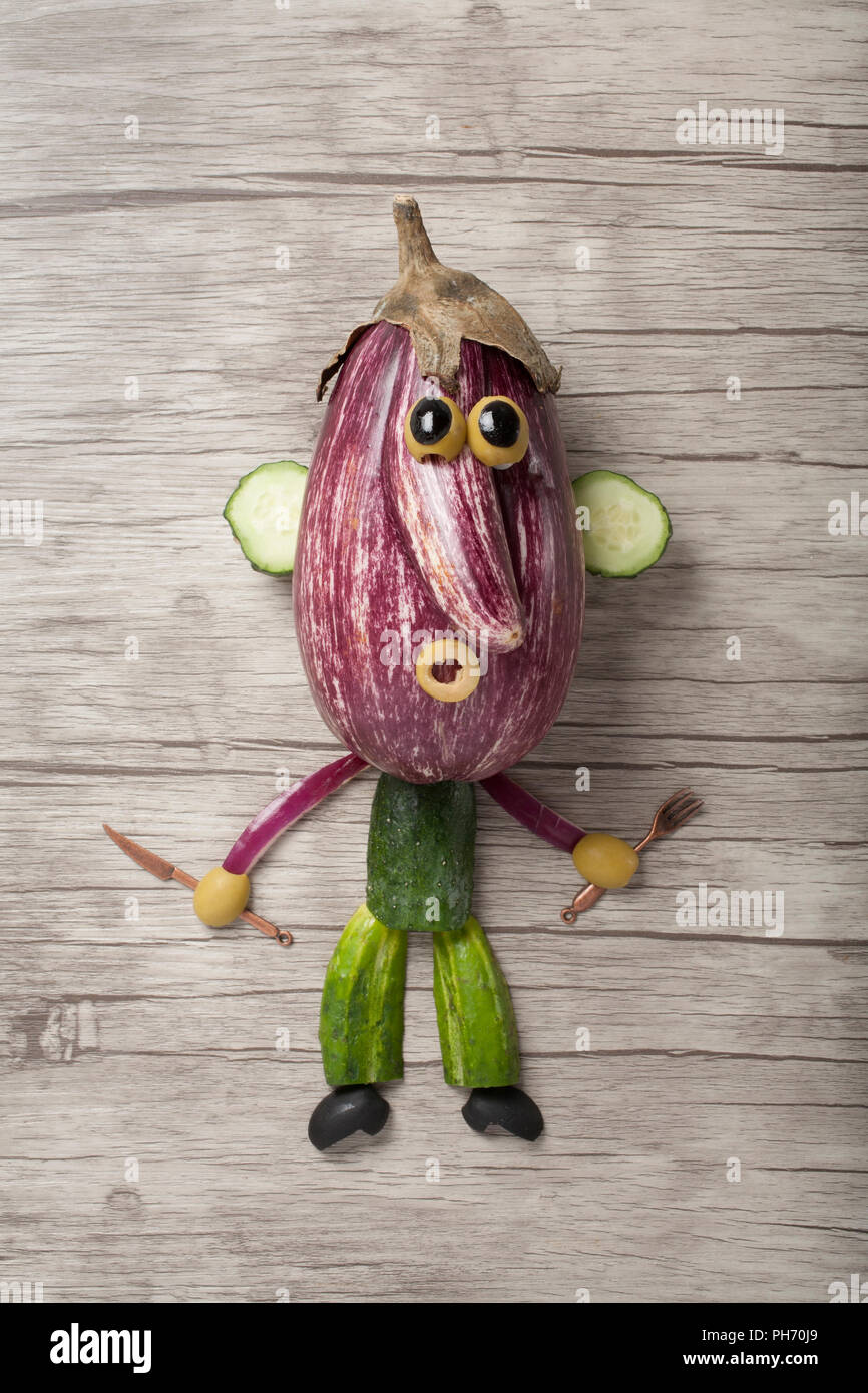 Creative idea for making a man with vegetables Stock Photo - Alamy