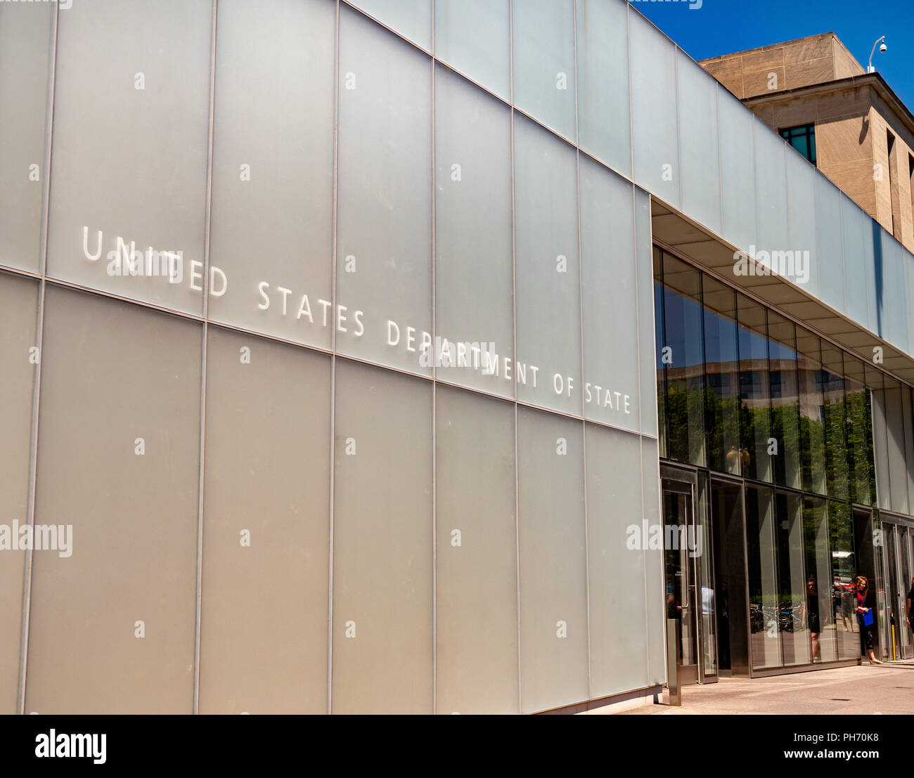 United States Department of State entrance to building, modern Stock ...