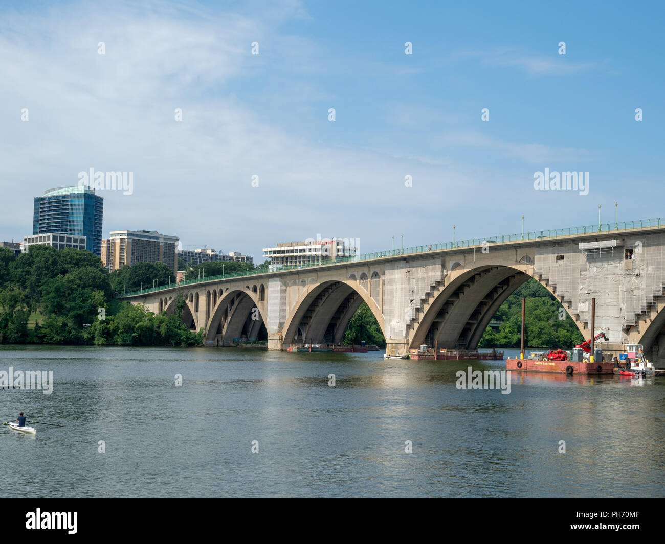 Construction crew performs repairs on Francis Scott Key Bridge Stock ...