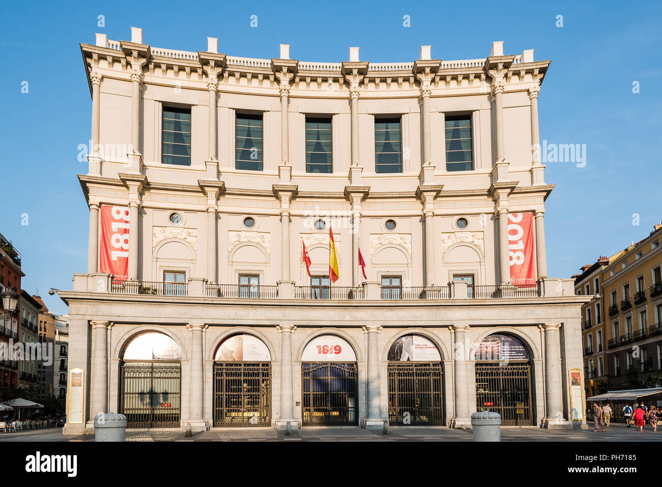 Madrid, Spain - August 25, 2018: Royal Theatre of Madrid. It is a major ...