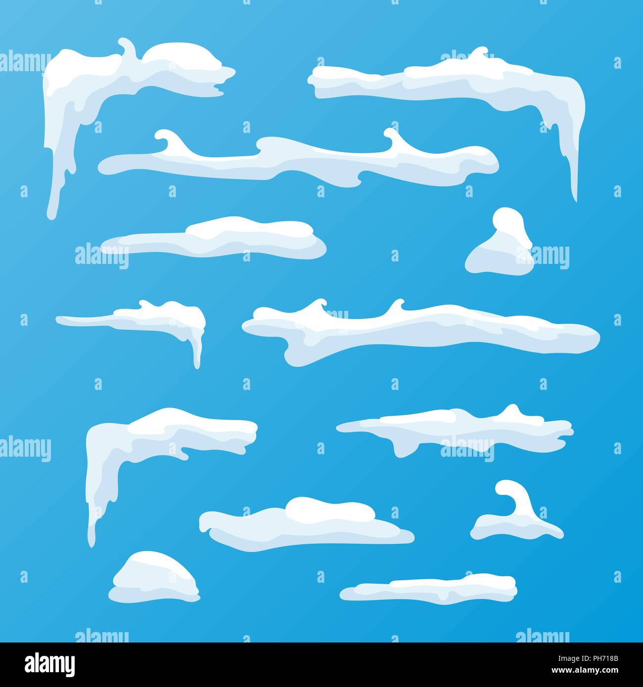 Cartoon snow cap. Snow cap, snowball, snowdrift, snow top Stock Vector ...