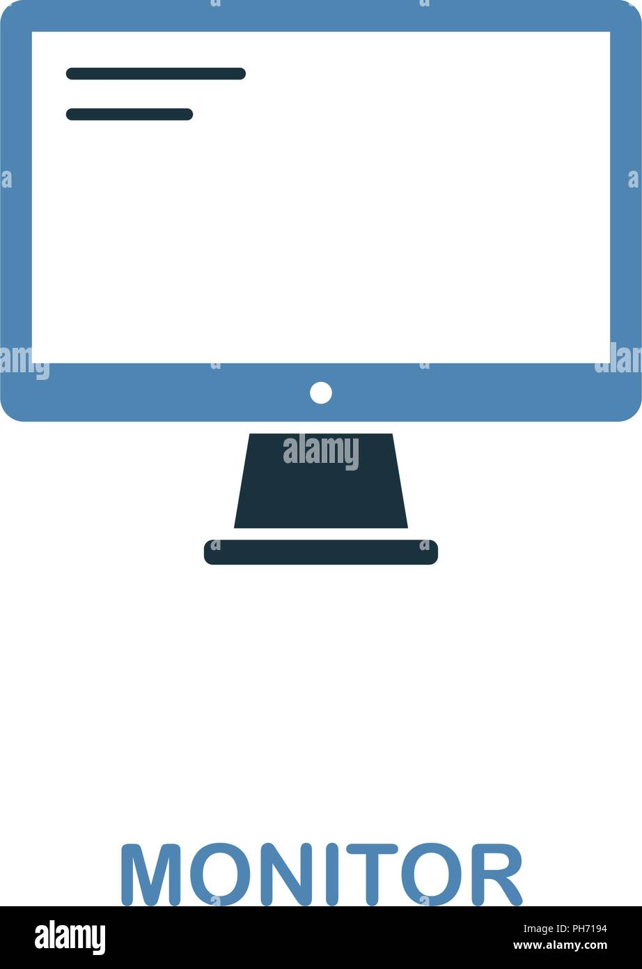 Monitor icon in two colors. Simple element illustration. Monitor icon ...