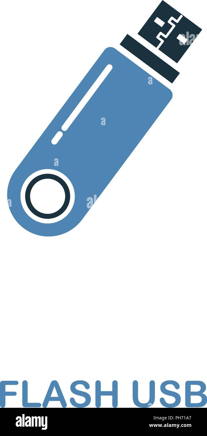 Flash Usb icon in two colors. Simple element illustration. Flash Usb ...