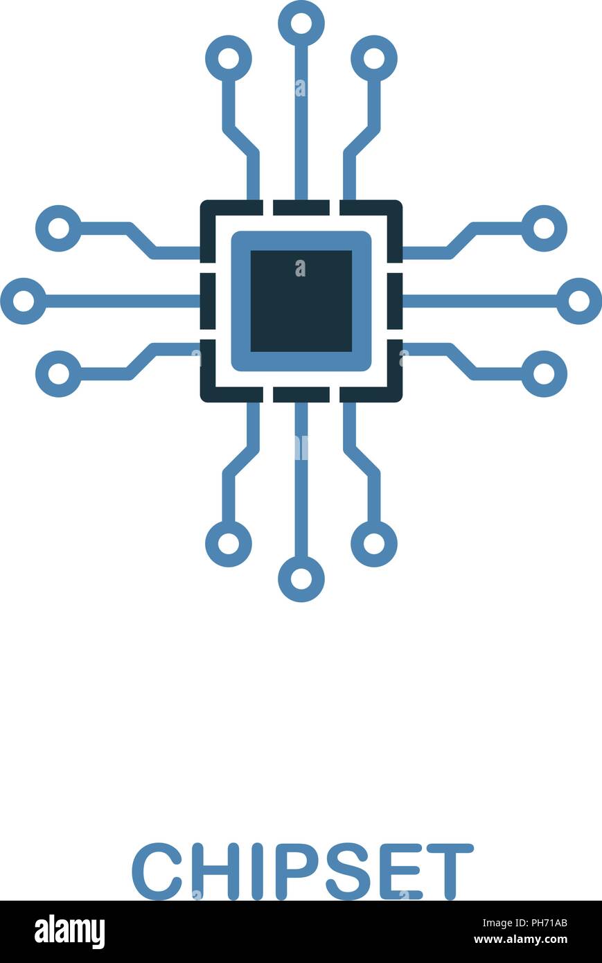Chipset icon in two colors. Simple element illustration. Chipset icon ...