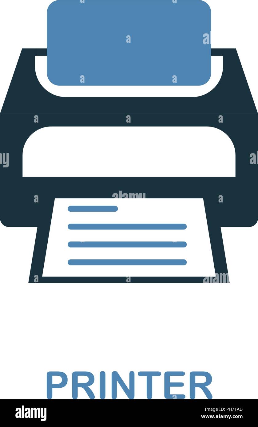 Printer icon in two colors. Simple element illustration. Printer icon ...
