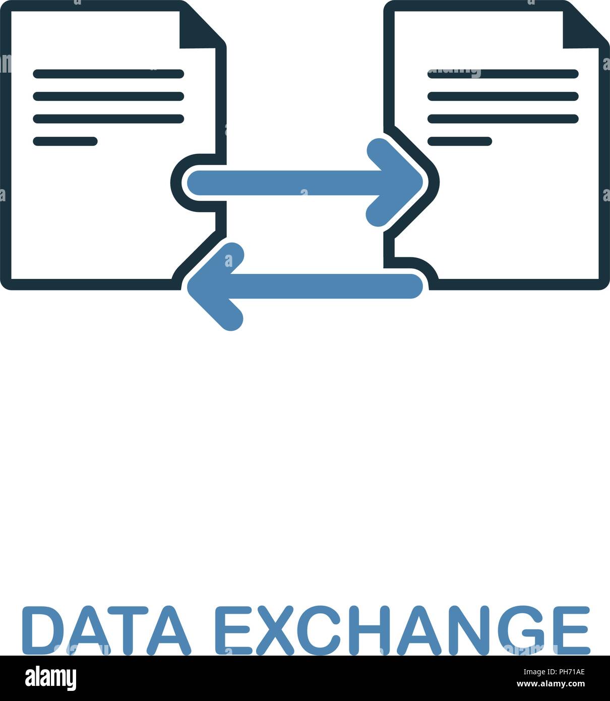 Data Exchange icon in two colors. Simple element illustration. Data ... Data Exchange icon in two colors. Simple element illustration. Data ...