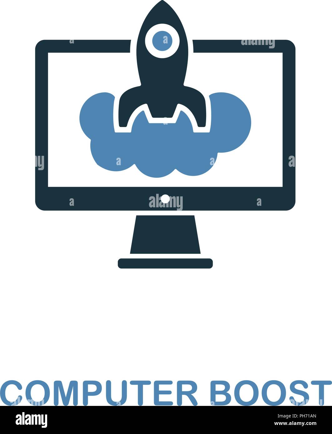 Computer Boost icon in two colors. Simple element illustration ...