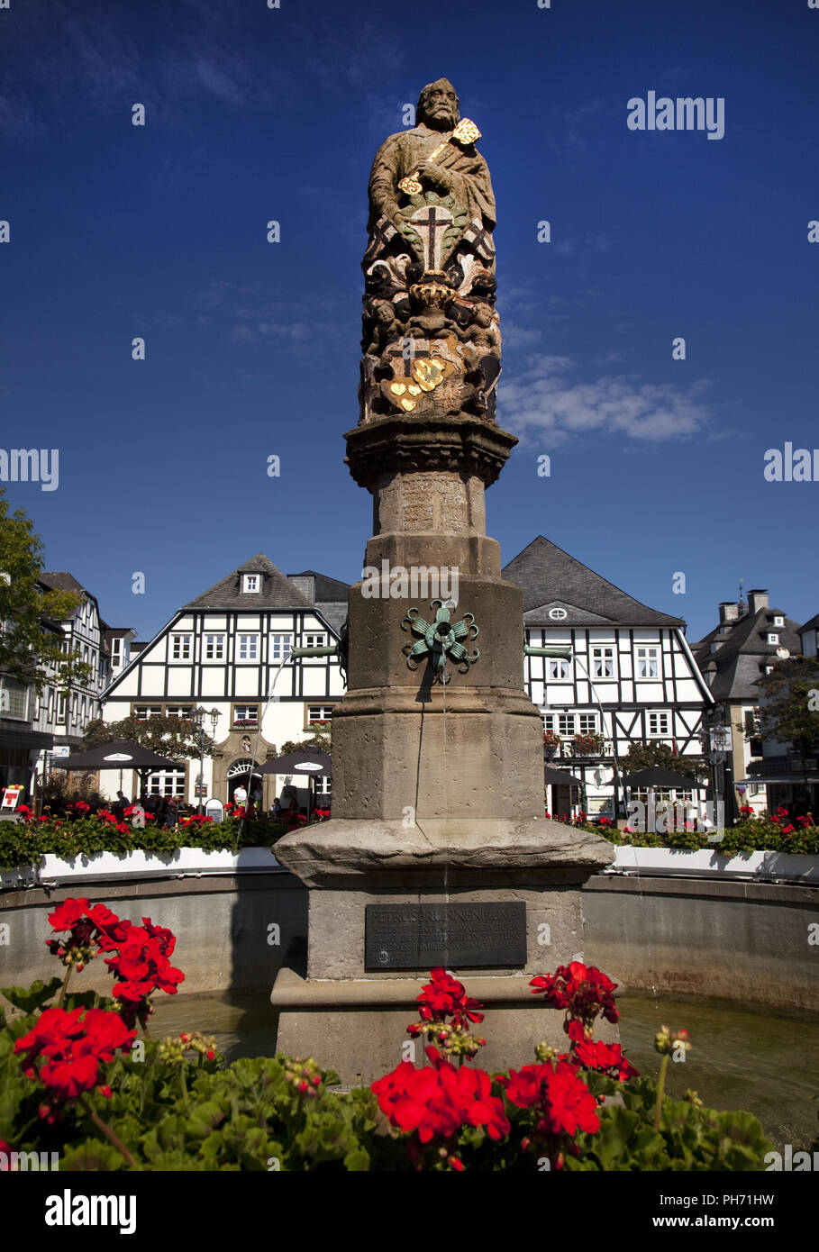 The Petrusbrunnen in Brilon in the Sauerland Stock Photo - Alamy