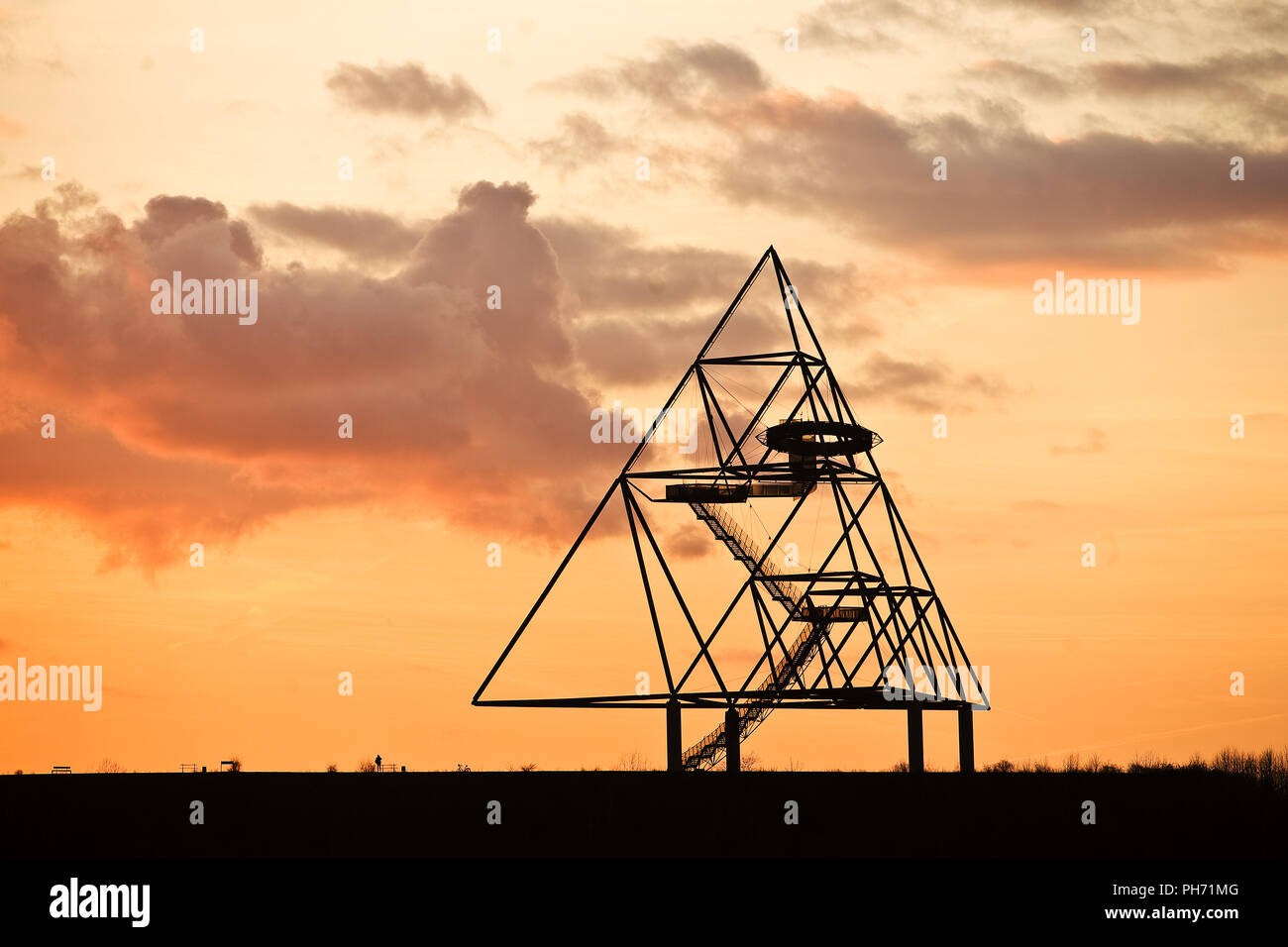 Tetraeder, a tetrahedron as an artwork in Bottrop Stock Photo - Alamy