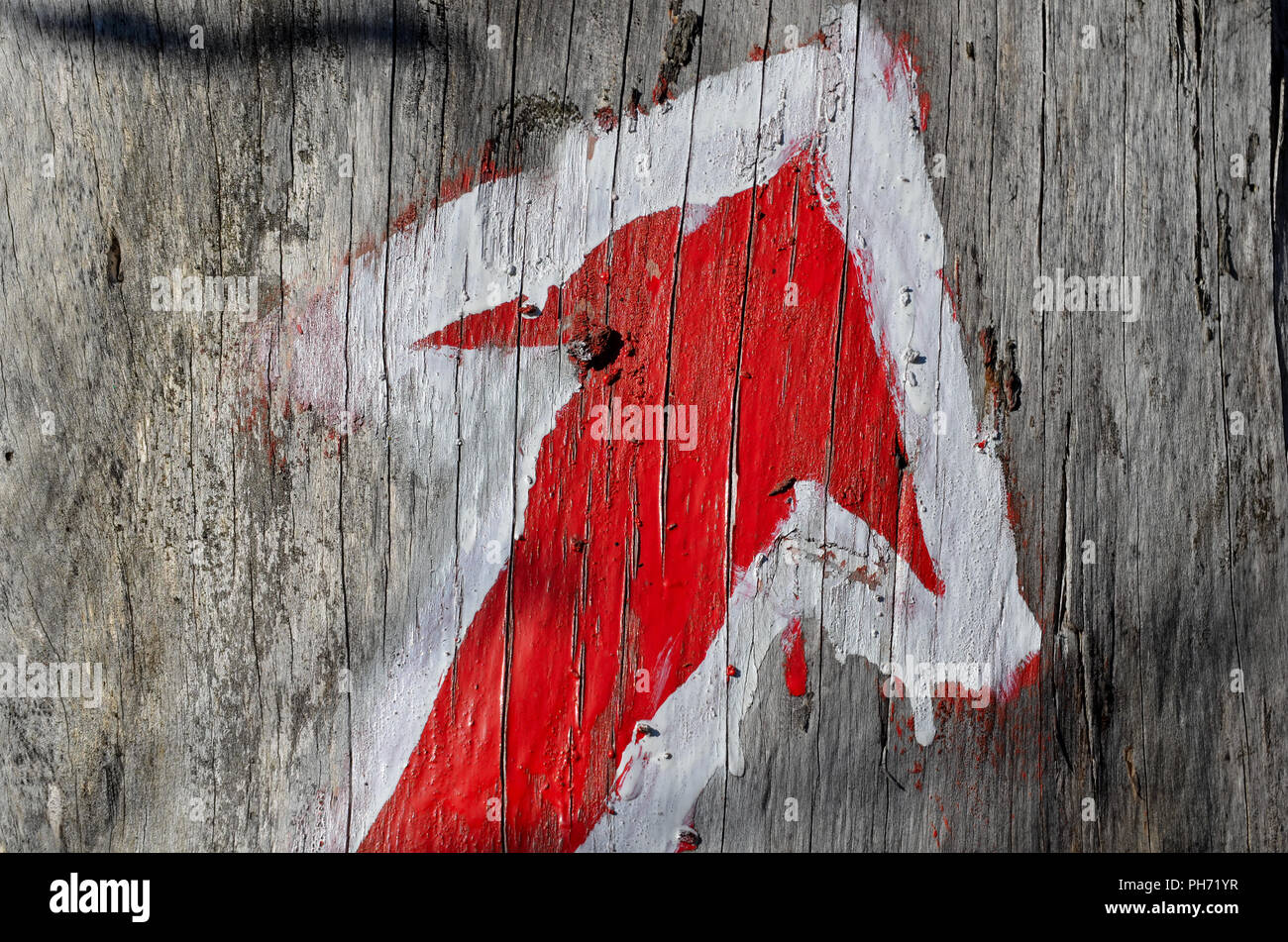 Wooden sign board red Stock Photo - Alamy