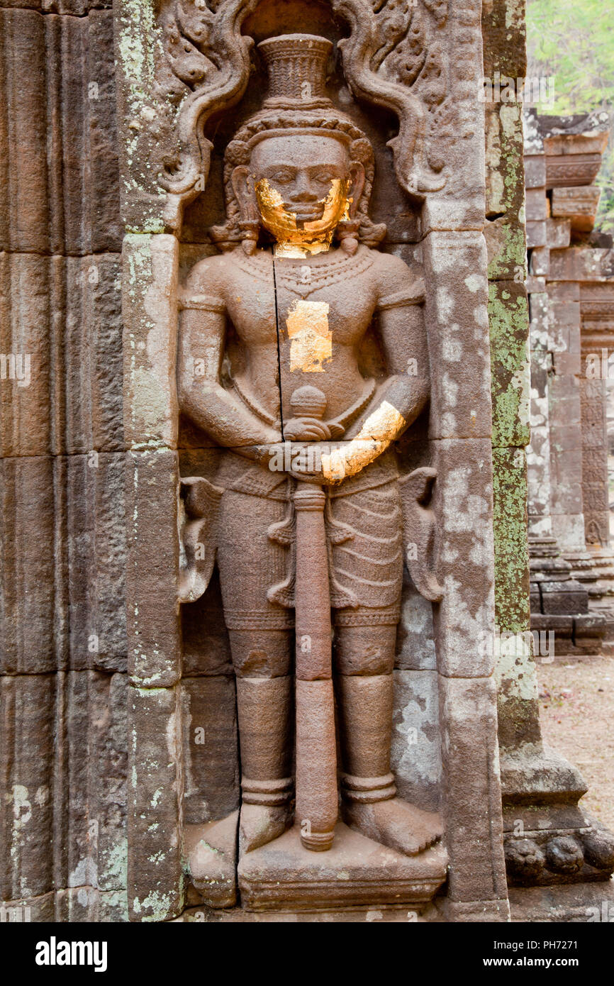 Rock carving of dvarapala Stock Photo - Alamy