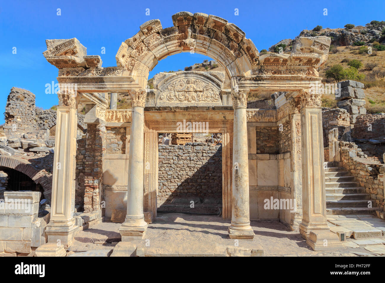 Temple of hadrian in ephesus Stock Photo - Alamy