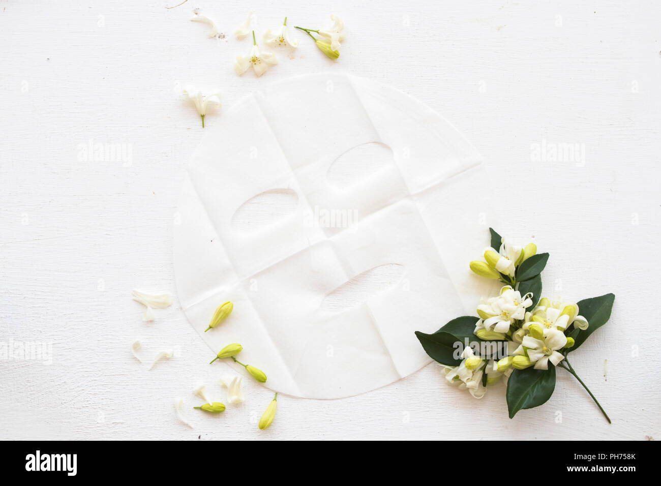 natural sheet mask for skin face from herbal jasmine flower on ...