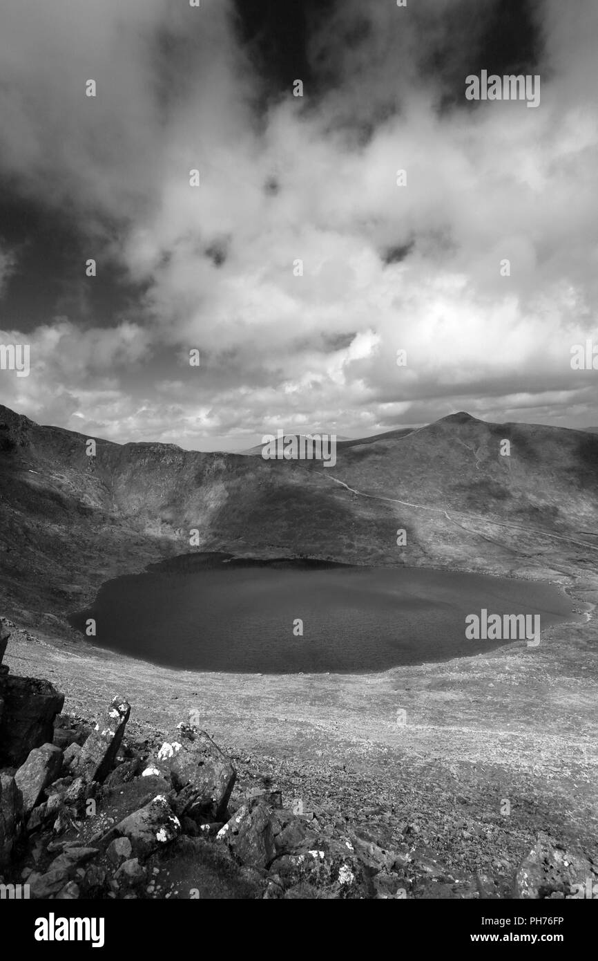 Spring view over Red tarn, Swirral Edge and Helvellyn fell, Lake ...