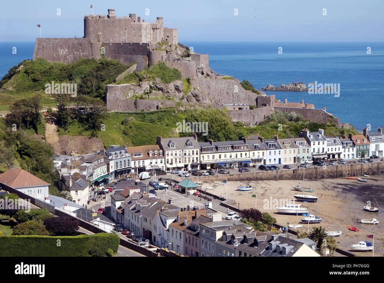 Mont Orgueil Castle, Gorey, Jersey Stock Photo - Alamy