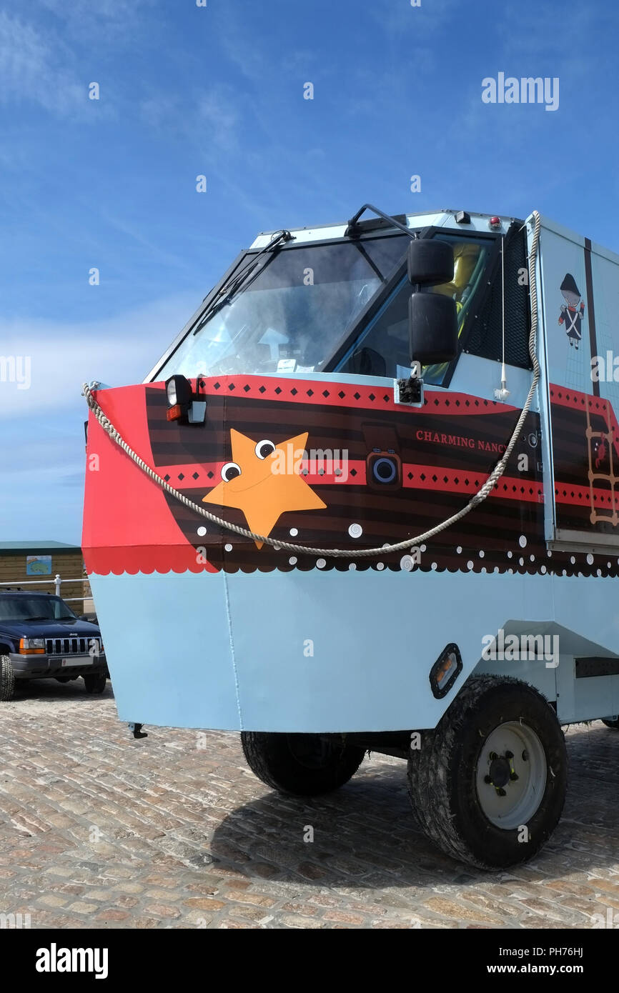 Amphibious coach, Saint Helier, Jersey Stock Photo - Alamy